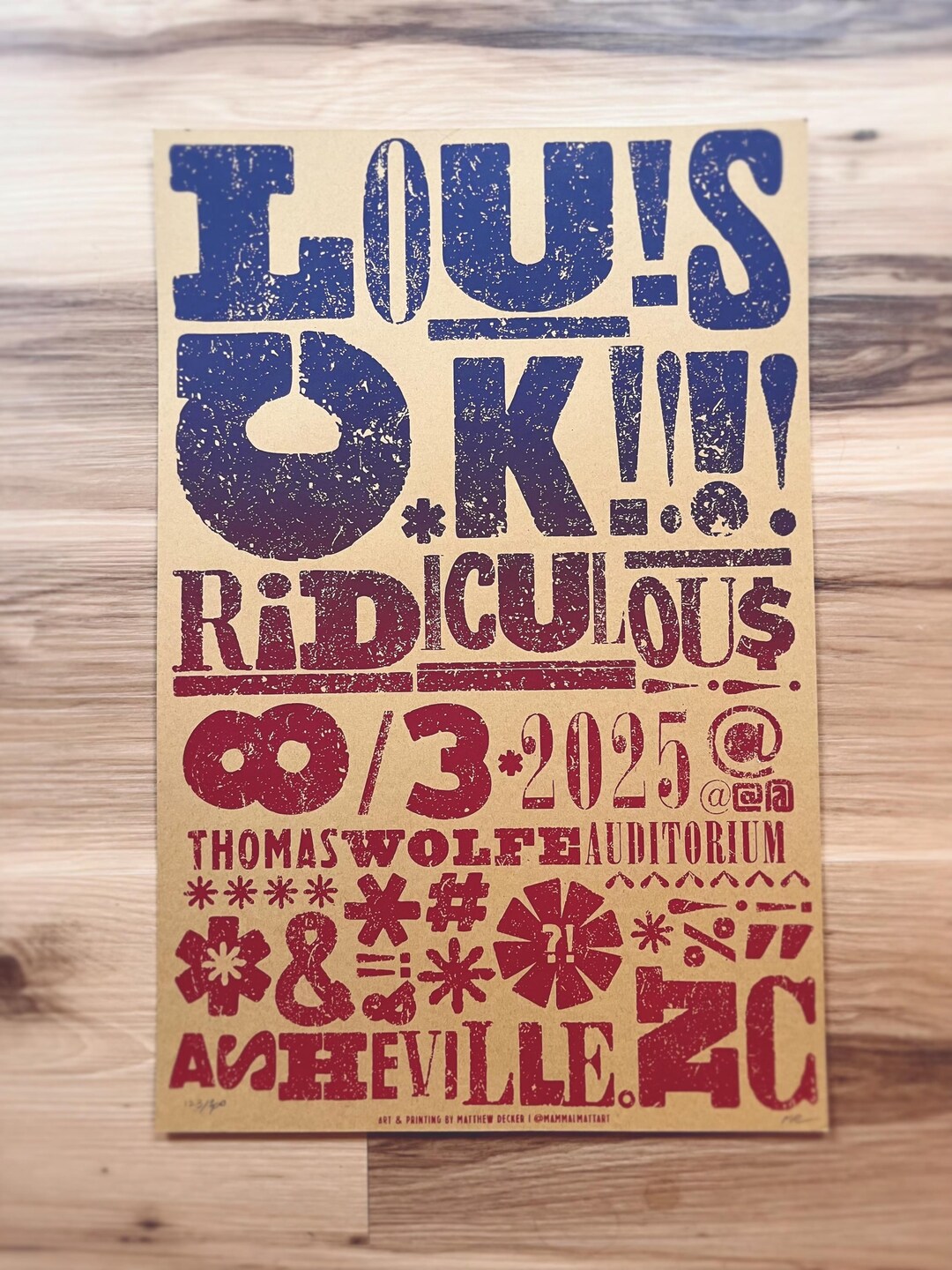 Louis CK Asheville Screen Print | Official 2025 Show Poster - Etsy