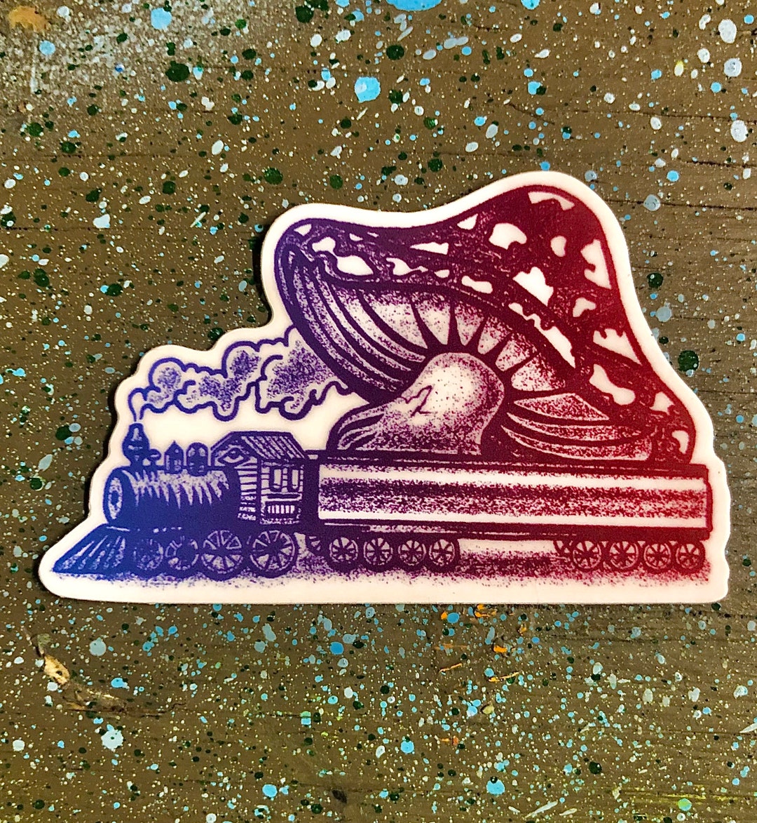 Mushroom Train Sticker, Billy Strings Fan Sticker - Etsy