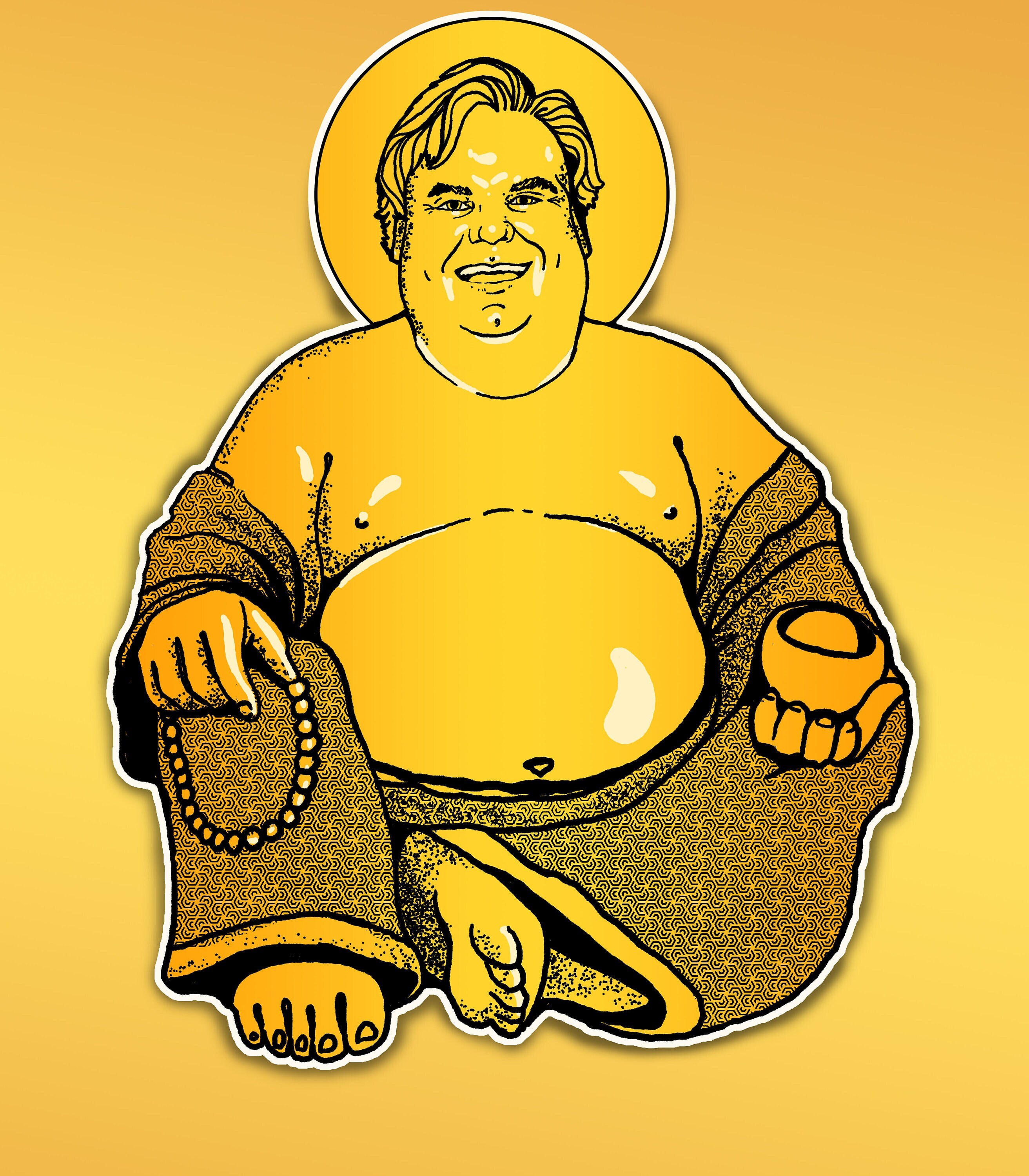 Chris Farley Sticker Laughing Buddha Sticker Laughing Chris - Etsy