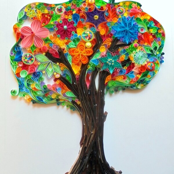 Quilling Paper Tree of Joy,treeoflife Gift, Wedding Tree, Personalised ...