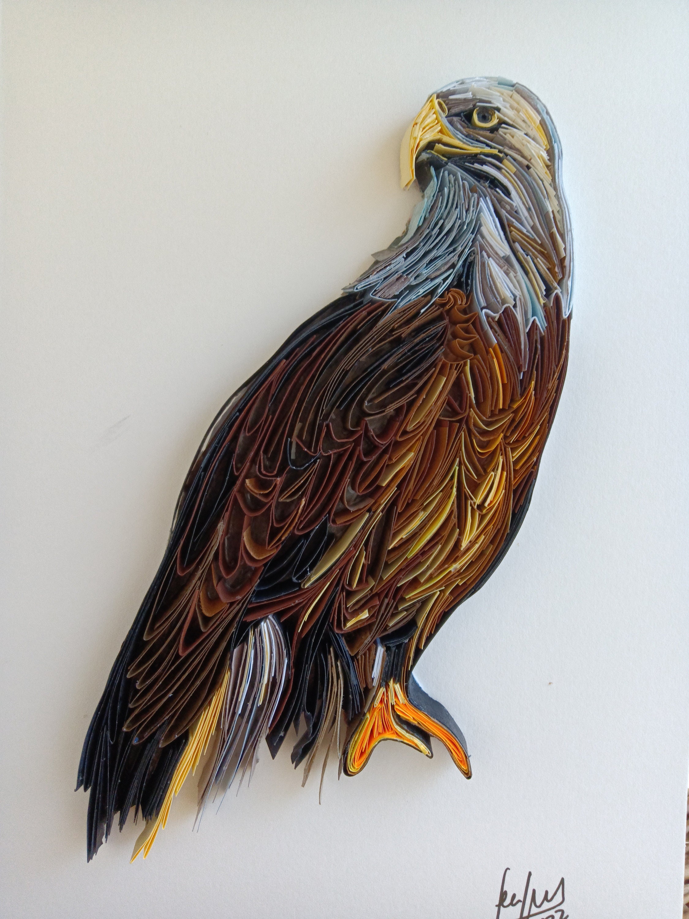 Paper Quilling Animal of Power, Eagle, Quilling Paper Animal, Quilled ...
