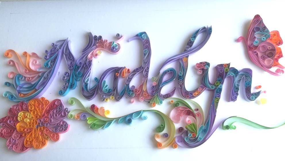 Personalized Name Quilling for Birthday Wedding Paper - Etsy