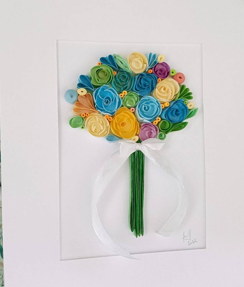 Paper Quilling Art/quilled Flowers Art/roses Bouquet Wedding/mothers ...