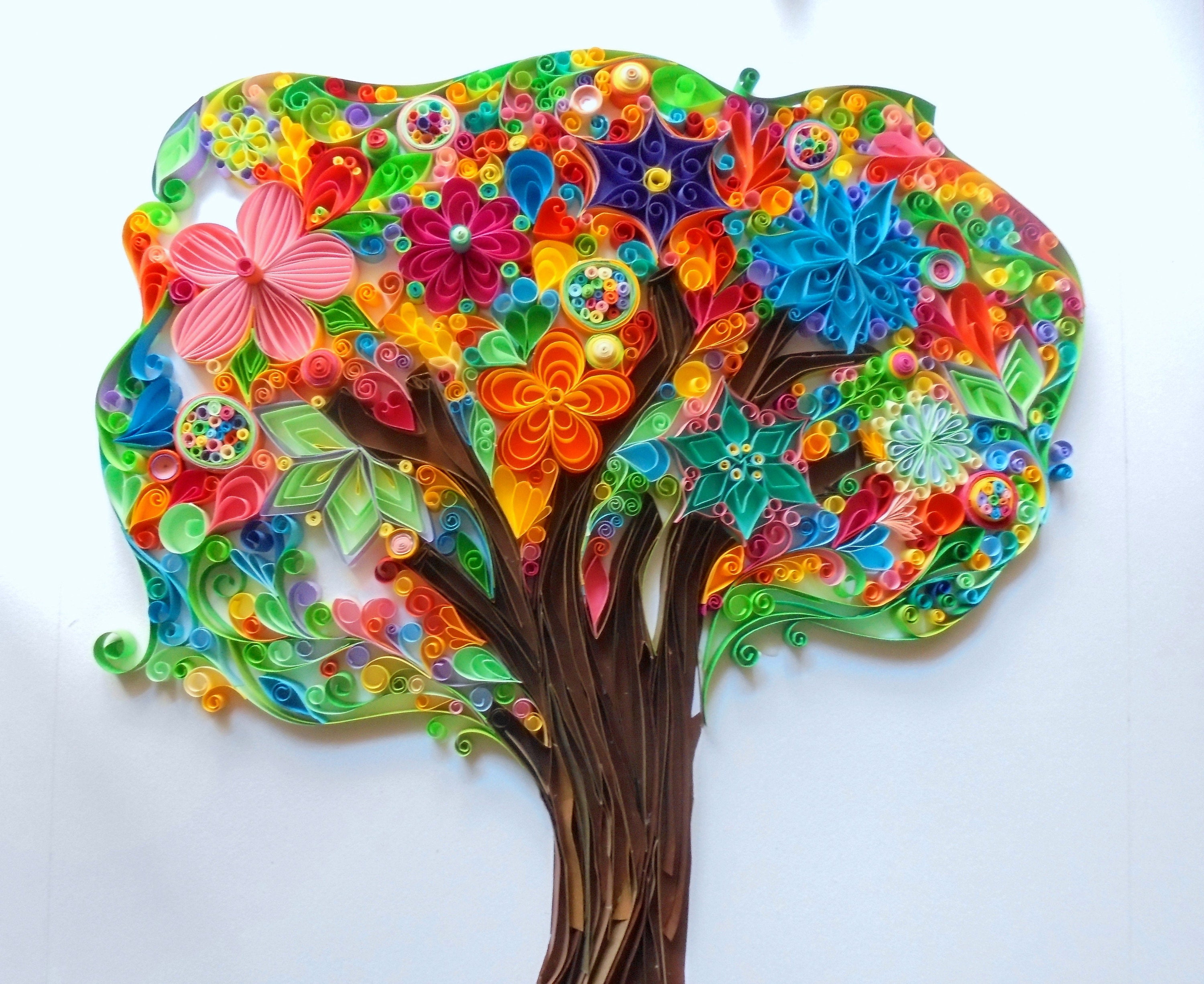 Quilling Paper Tree of Joy,treeoflife Gift, Wedding Tree, Personalised ...