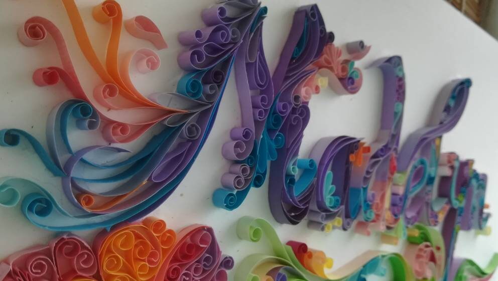 Personalized Name Quilling for Birthday Wedding Paper - Etsy