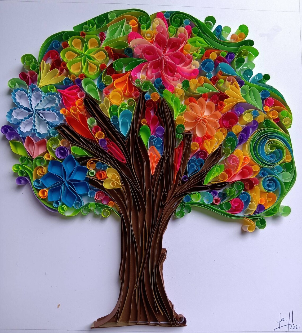 Quilling Paper Tree of Joy,treeoflife Gift, Wedding Tree, Personalised ...