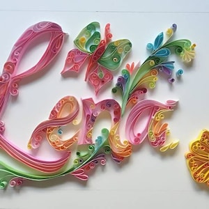 Handmade Personalised Paper Quilling Name Gift Custom Names - Etsy