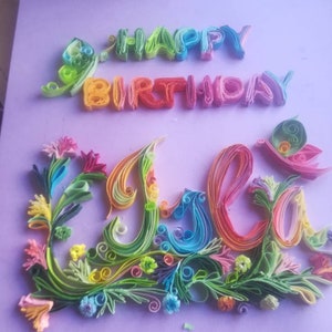 Handmade Personalised Paper Quilling Name, Gift, Custom Names, Paper ...