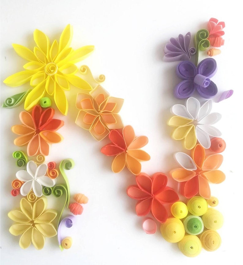 Quilling Monogram Paper Initial Letter Art Wall Alphabet - Etsy