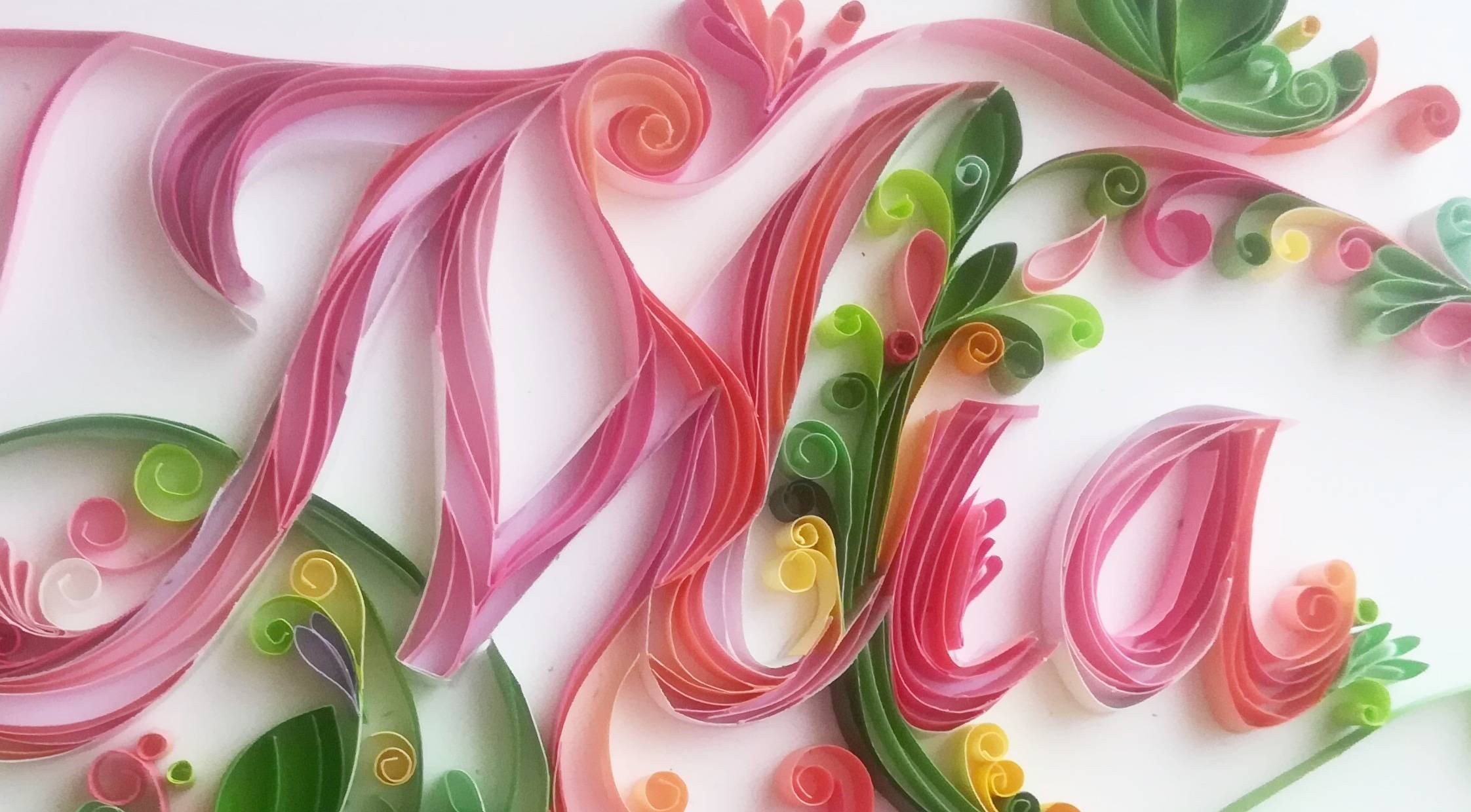 Handmade personalised paper quilling name gift custom names | Etsy