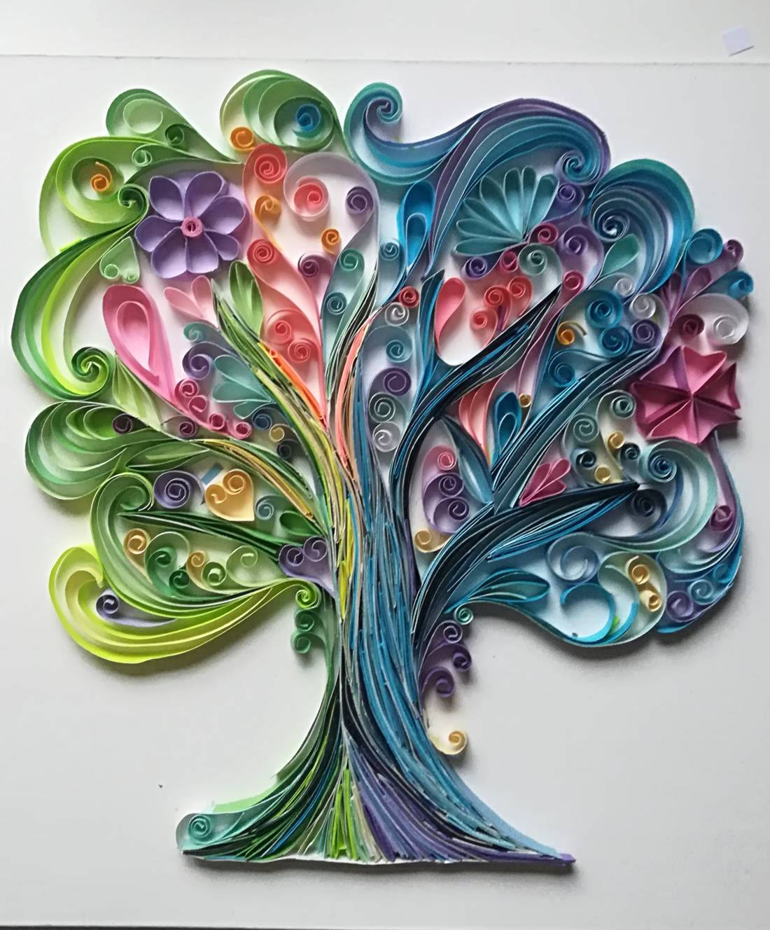 Quilling papier arbre du bonheur, arbre du bonheur, cadeau, cadeau ...