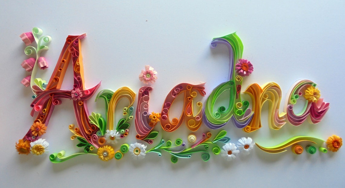 Handmade Personalised Paper Quilling Name Gift Custom Names - Etsy
