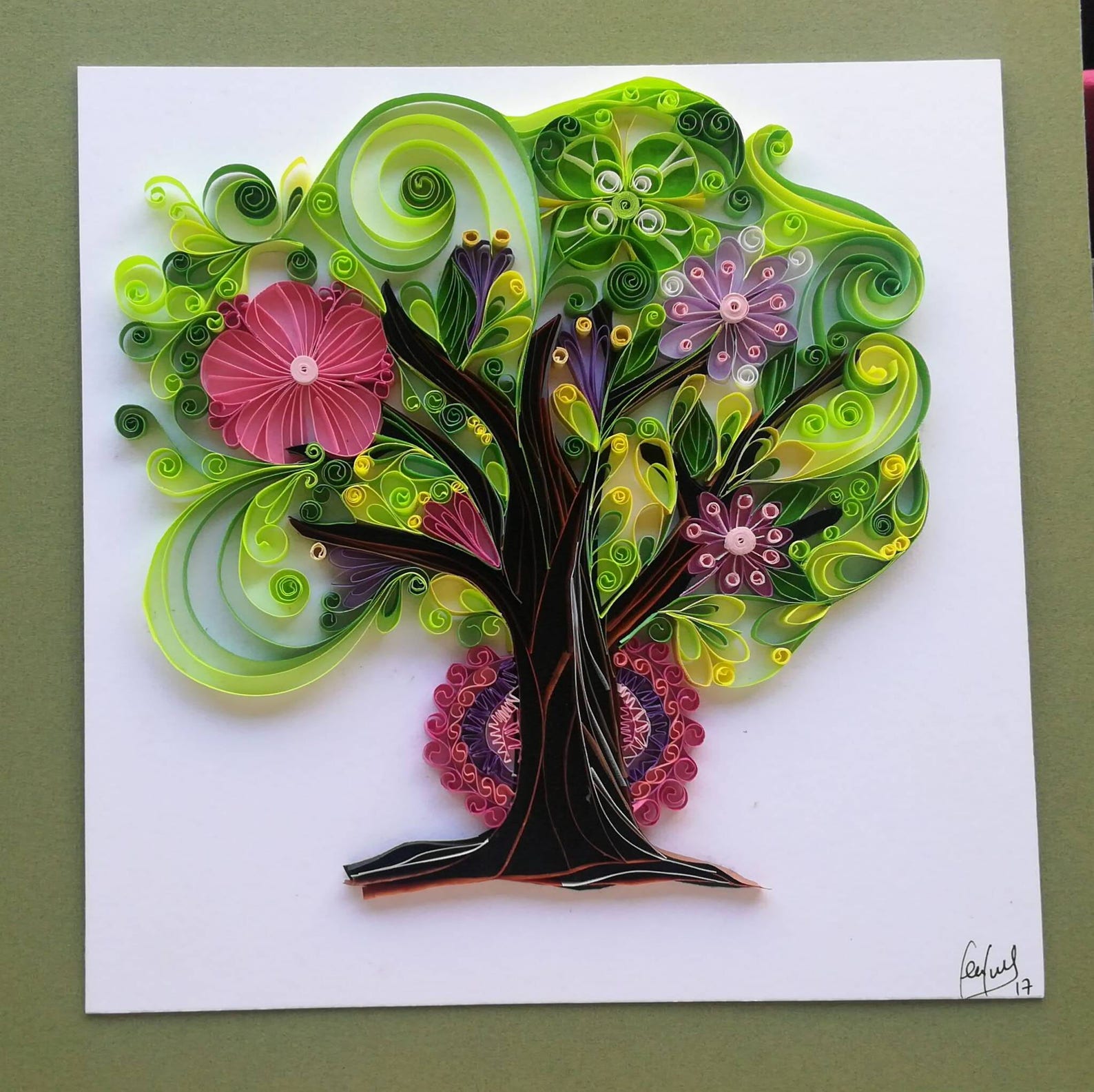 Tree Quilling Paper Wallpaperhomedecor Family Tree Wedding - Etsy