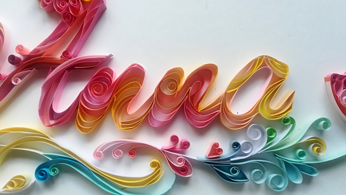 Personalized Name Quilling for Birthday Wedding Paper - Etsy