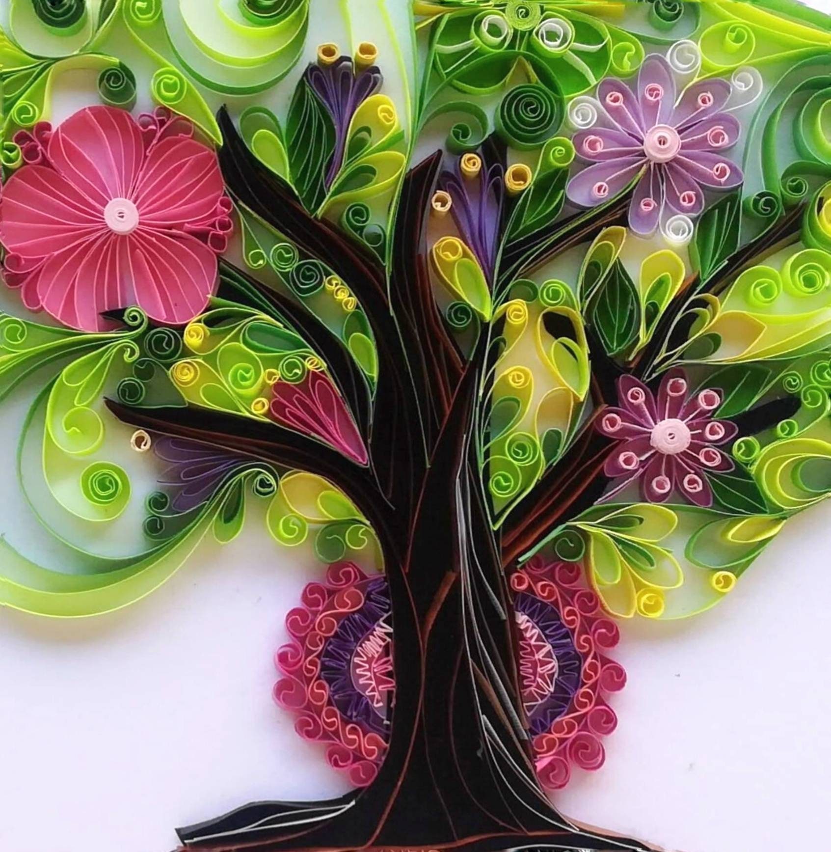 Papier quilling d'arbre papier peint décor à la maison - Etsy France