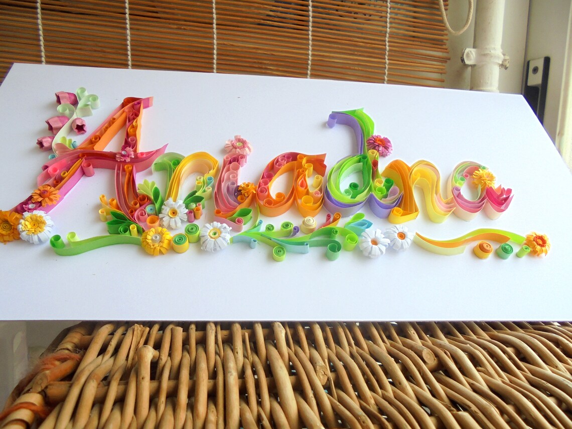 Handmade Personalised Paper Quilling Name Gift Custom Names - Etsy