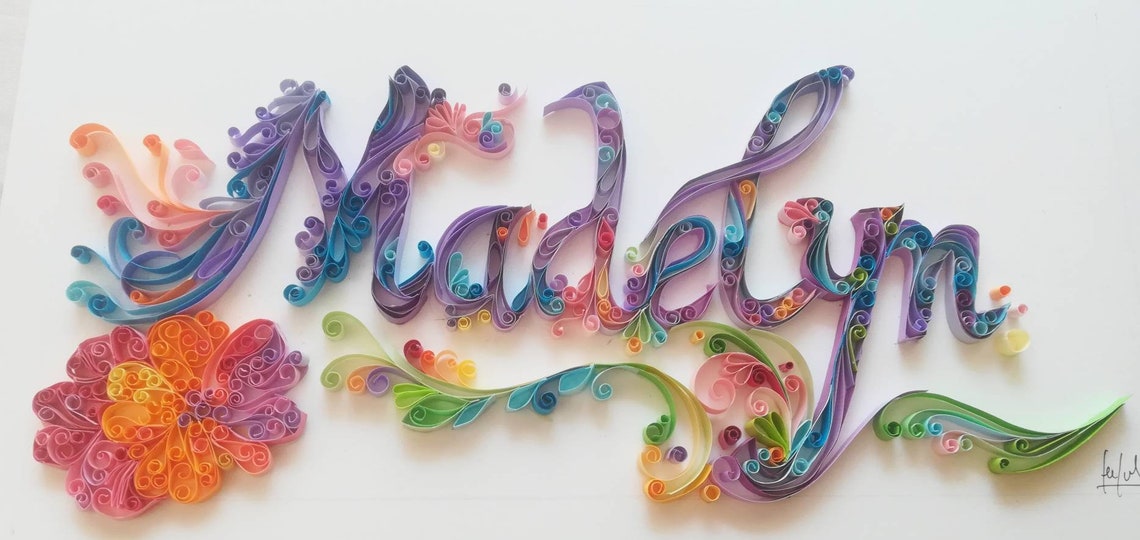 Personalized Name Quilling for Birthday Wedding Paper - Etsy