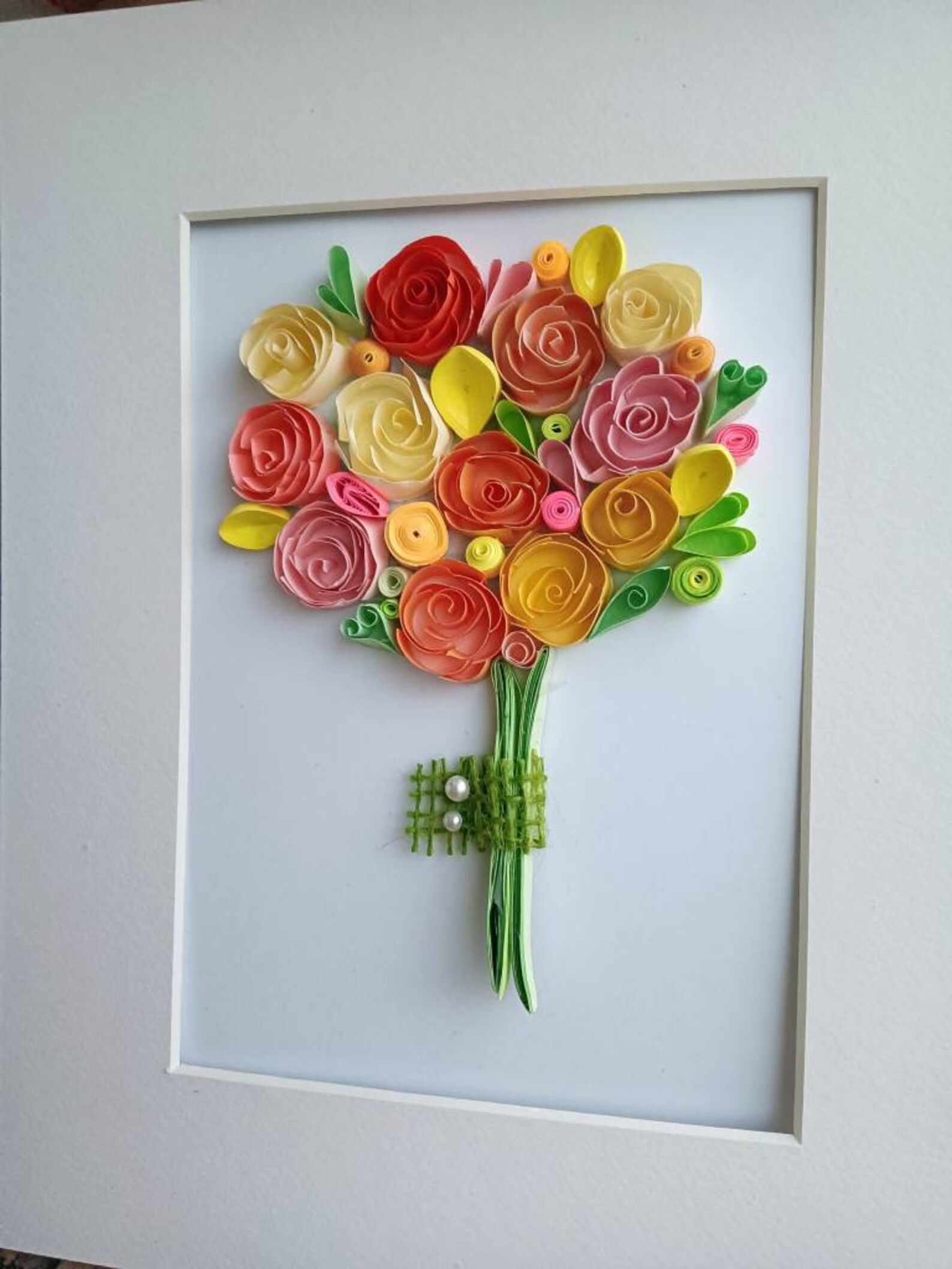 Paper Quilling Art/roses Bouquet/botanic Flowers Art/birthday/mothers ...