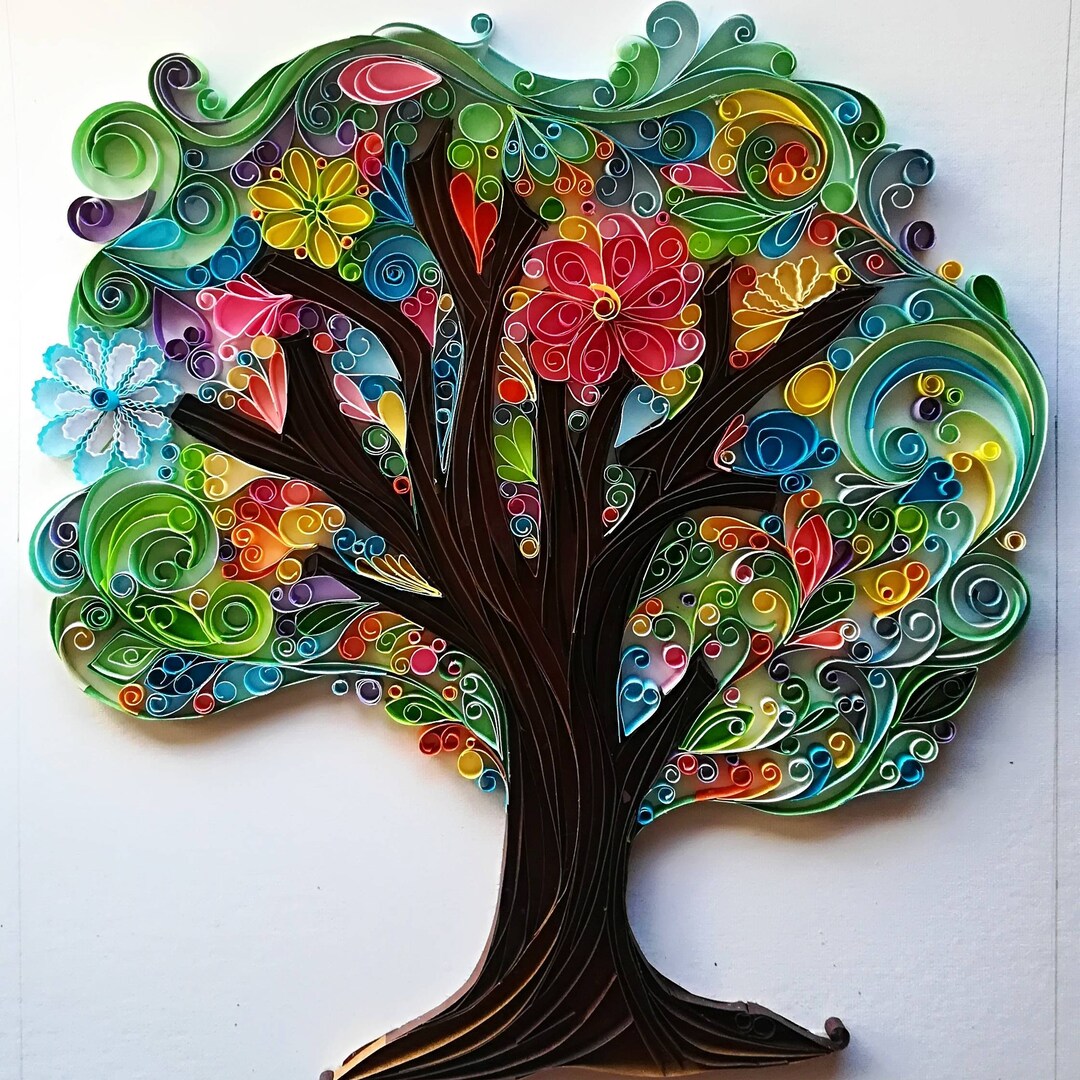 Quilling paper tree of joy,treeoflife gift, wedding tree, personalised ...