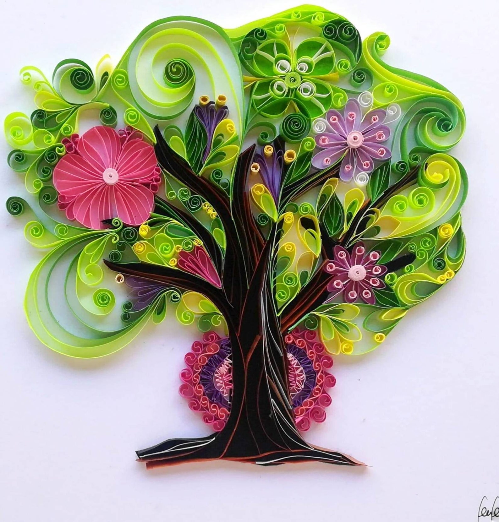 Tree Quilling Paper Wallpaperhomedecor Family Tree Wedding - Etsy