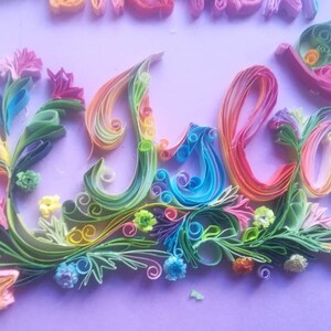 Handmade Personalised Paper Quilling Name, Gift, Custom Names, Paper ...