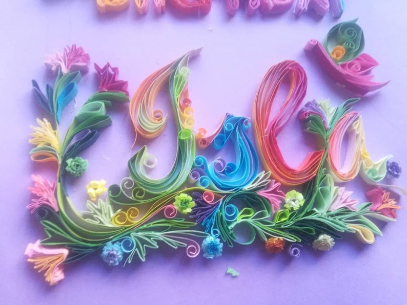 Handmade Personalised Paper Quilling Name, Gift, Custom Names, Paper ...