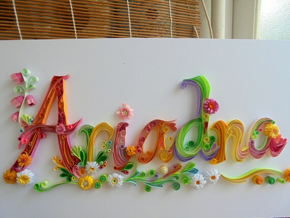 Handmade Personalised Paper Quilling Name Gift Custom Names | Etsy