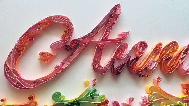 Personalized Name Quilling for Birthday, Wedding, Paper Quilling, Wall ...