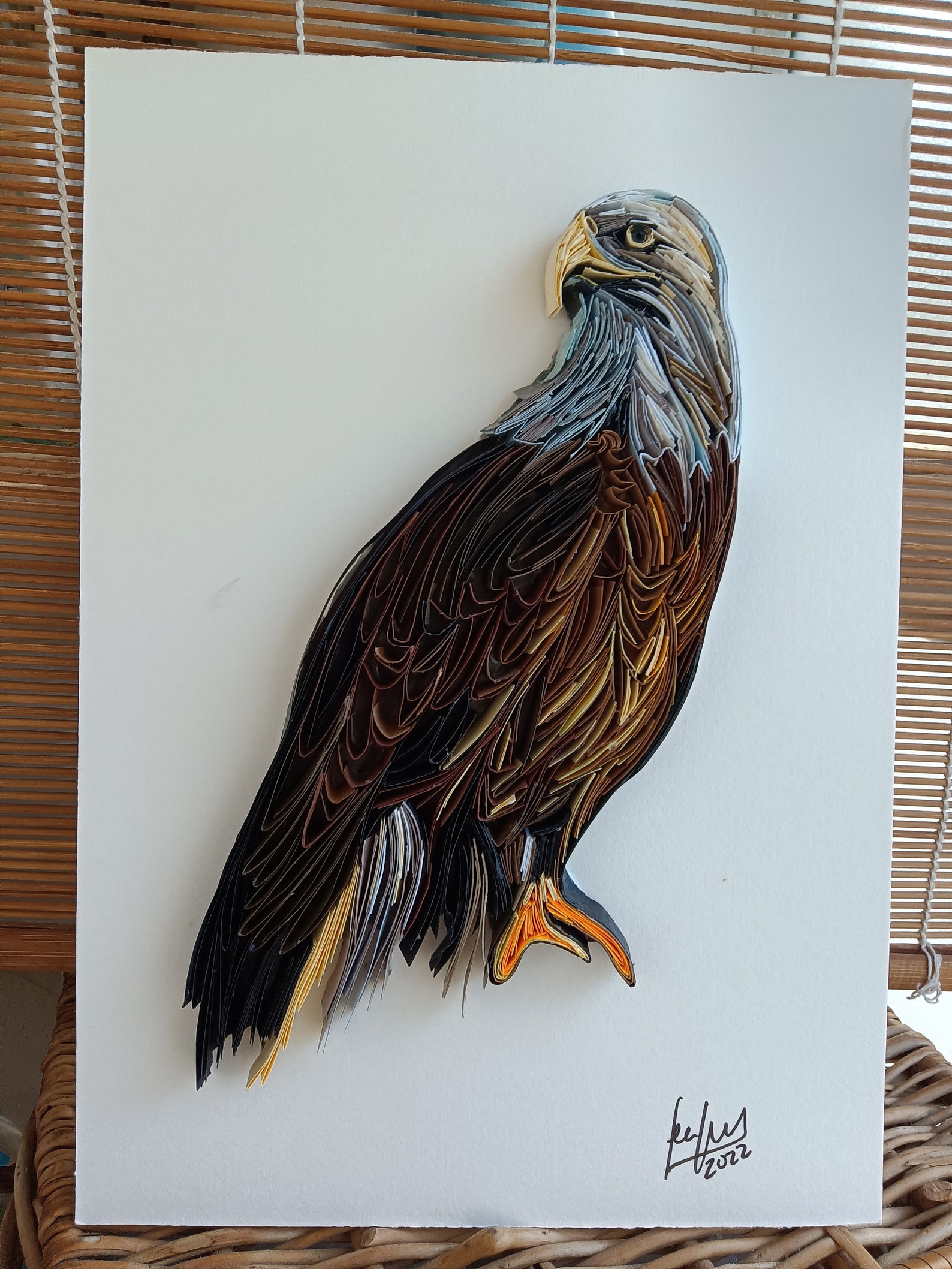 Paper Quilling Animal of Power, Eagle, Quilling Paper Animal, Quilled ...