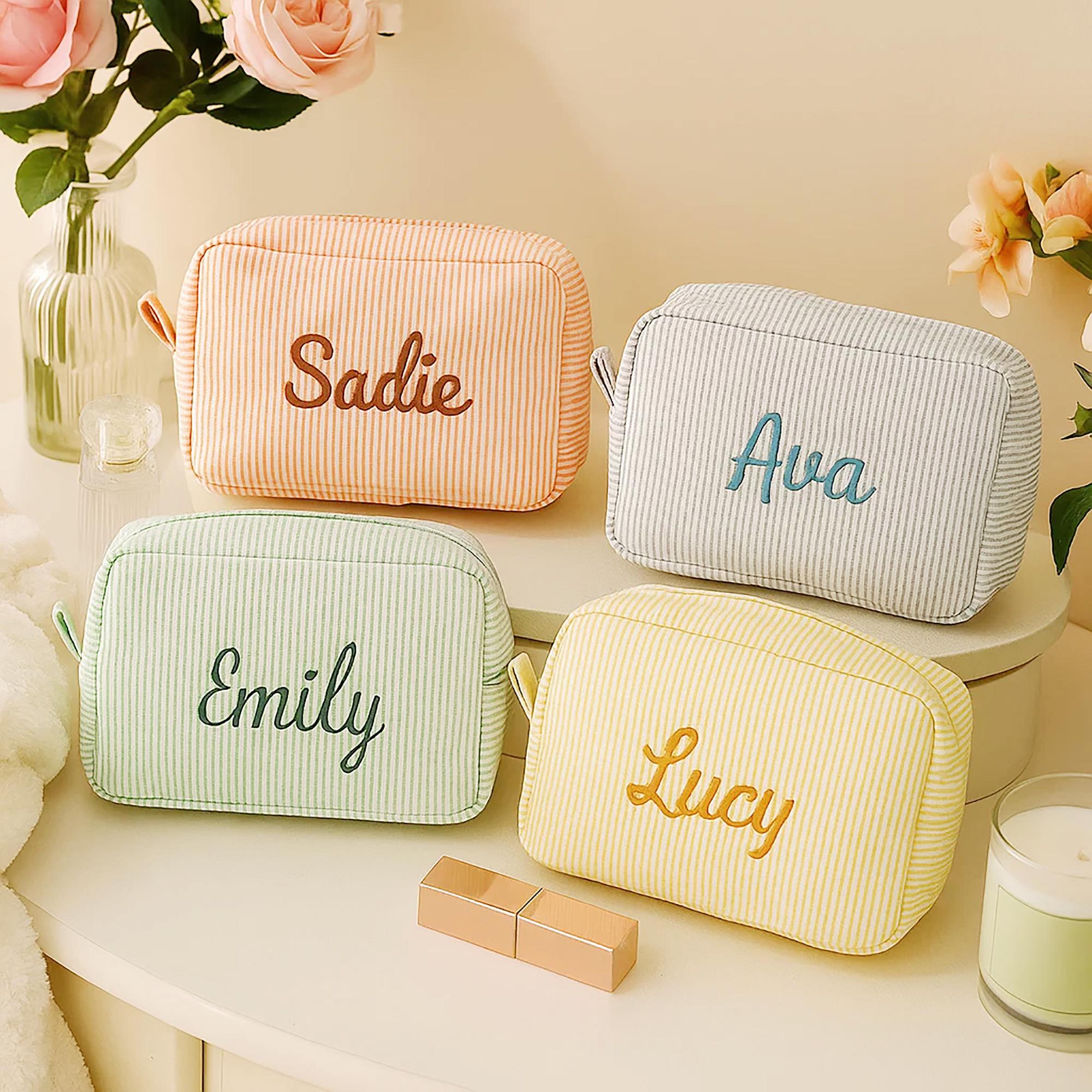 Personalized Makeup Bag With Name,custom Monogram Cosmetic Pouch,custom ...