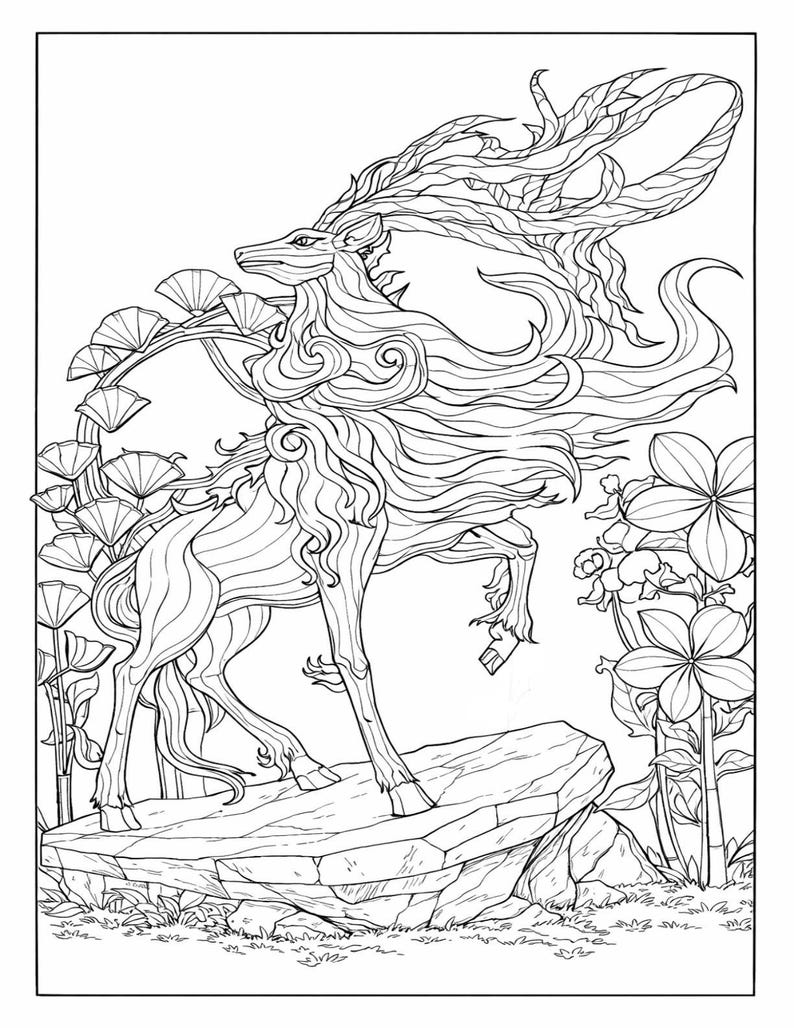 3 Fantasy Beast Coloring Pages Bundle From Original Photography ...