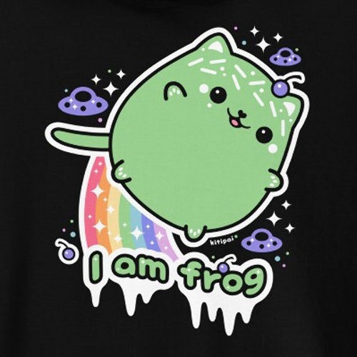 I Am Frog Hoodie Kawaii Clothes Cute Hooded Sweatshirt Plus - Etsy