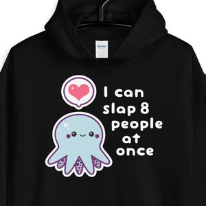 Funny Octopus Hoodie, Kawaii Clothes, Cute Hooded Sweatshirt, Plus ...