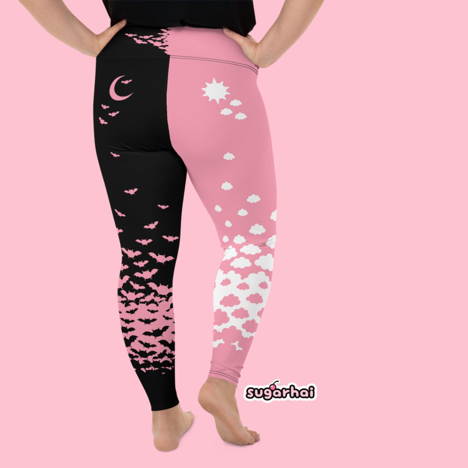 Plus Size Pastel Goth Leggings Two Moods - Etsy