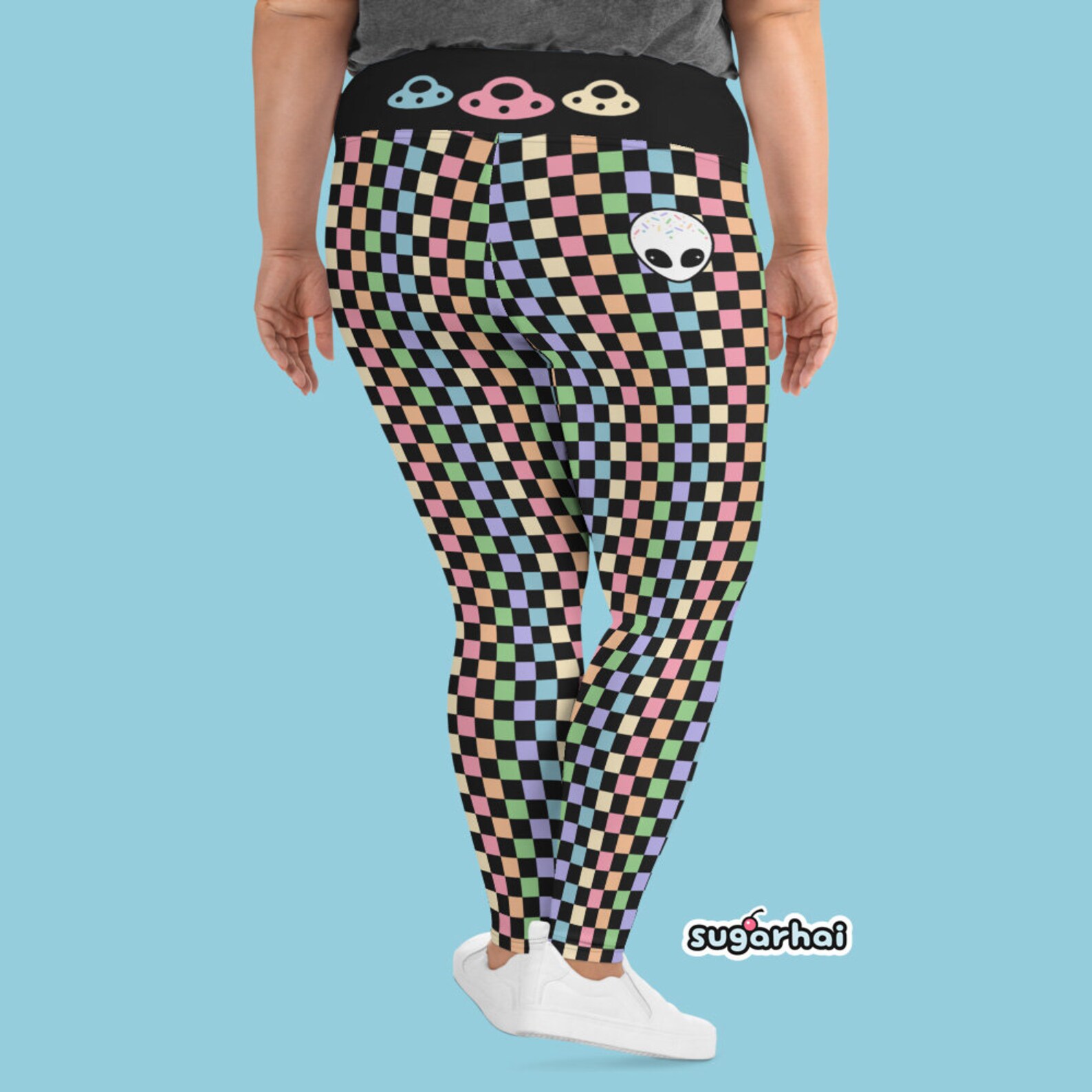 Space Grunge Plus Size Leggings With Aliens and Ufos | Etsy