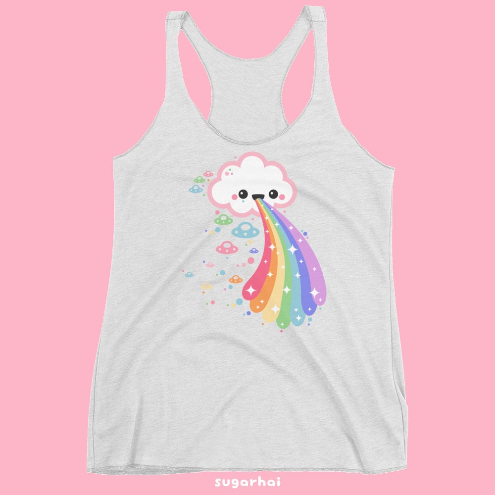 Pastel Goth Tank Tops, Soft Grunge Shirts, Kawaii Rainbow Alternative ...