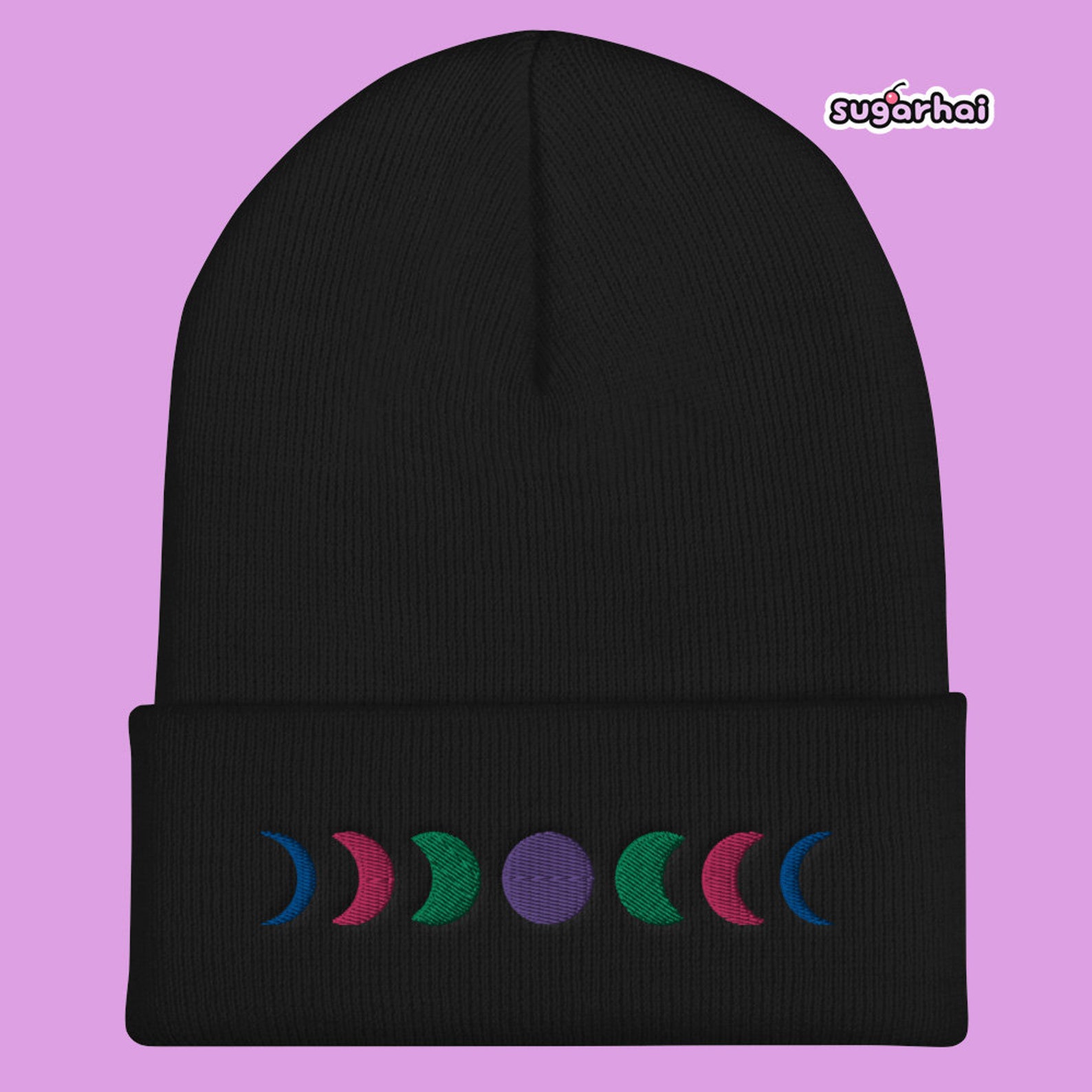 Moon Phases Beanie Witchy Pastel Goth Hats - Etsy