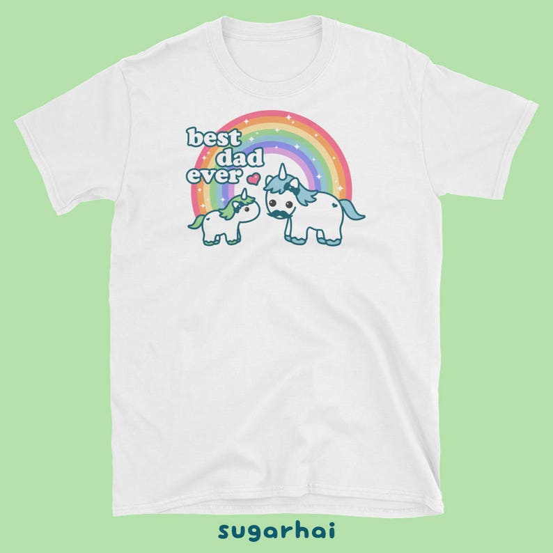 Best Dad Ever Unicorn Dad Shirts Cute Rainbow Father's | Etsy