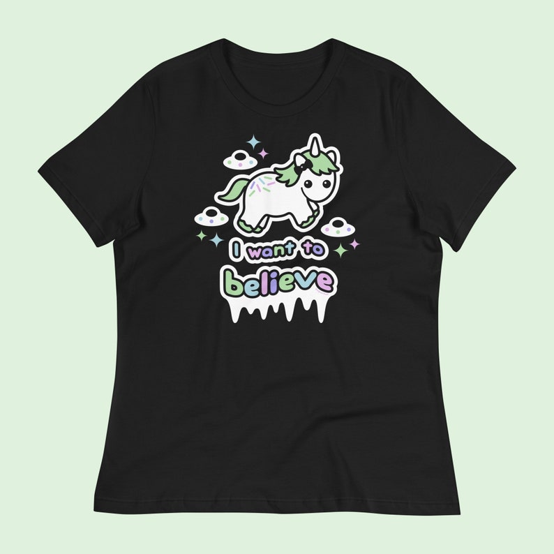 Cute Unicorn Shirt I Want to Believe in Unicorns and Aliens - Etsy