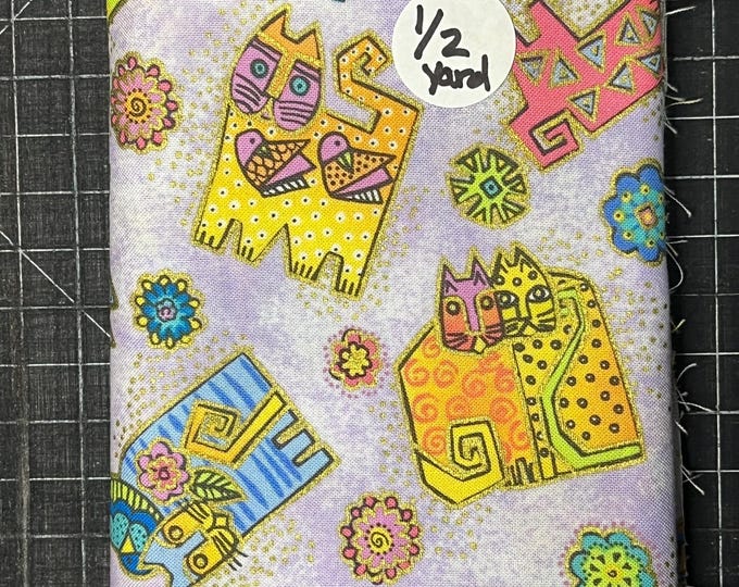 A4-018 Half-yard Kool Katz Purple Cotton Quilting Fabric - Etsy