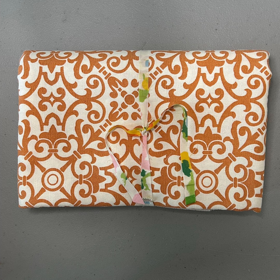 Cotton Fabric 1 1/3 Yard X WOF Orange White Design Brother Sister ...