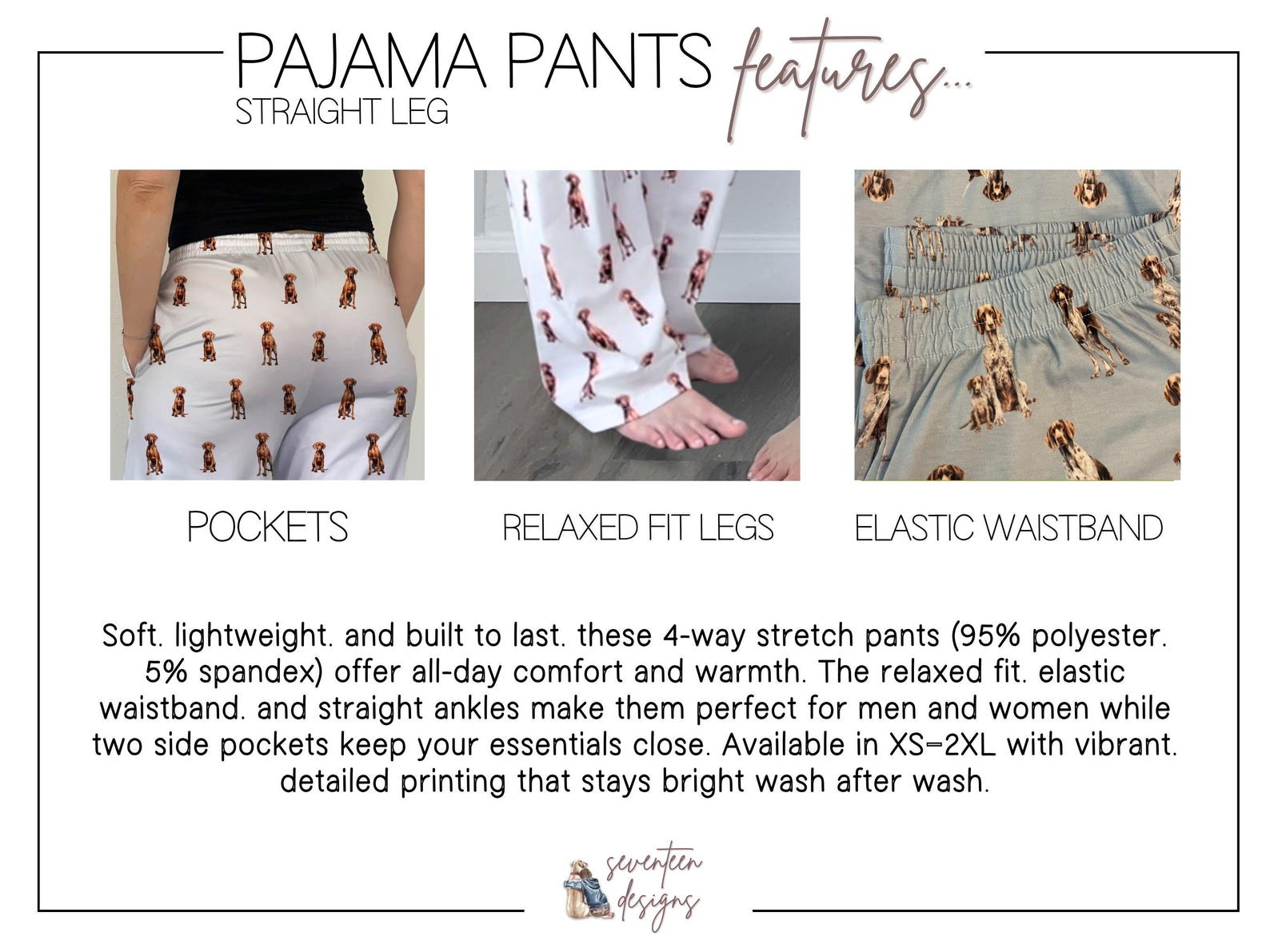 German Shorthaired Pointer Pjs GSP Pajamas Bottoms Pajamas With GSP ...