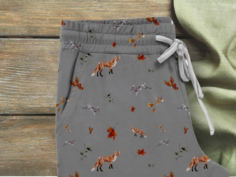 Fox Pajama Pants Forest Pajamas Woodland Fox Pjs Fox Lover Gift ...