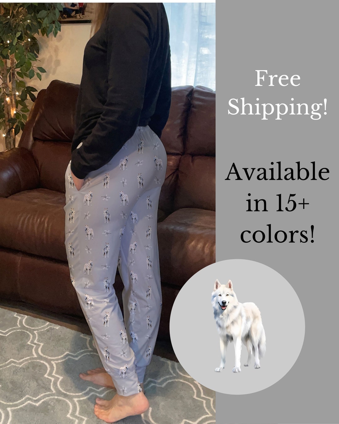 Wolf Pajama Pants, White Wolves Pjs, Wolf Person Gift for Mother's Day ...