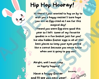 Letter From the Easter Bunny Digital Download Green Dots Bunny Editable ...