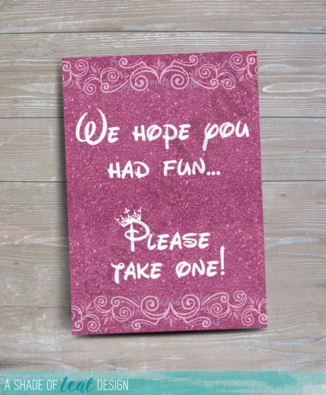 Princess "please Take One" Sign V1 // INSTANT DOWNLOAD // Party Decor ...