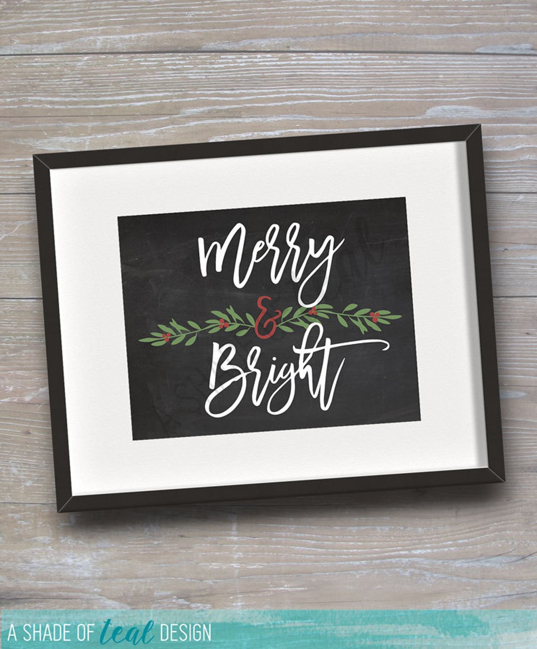Sign merry & Bright, Version 1 // INSTANT DOWNLOAD // Christmas ...