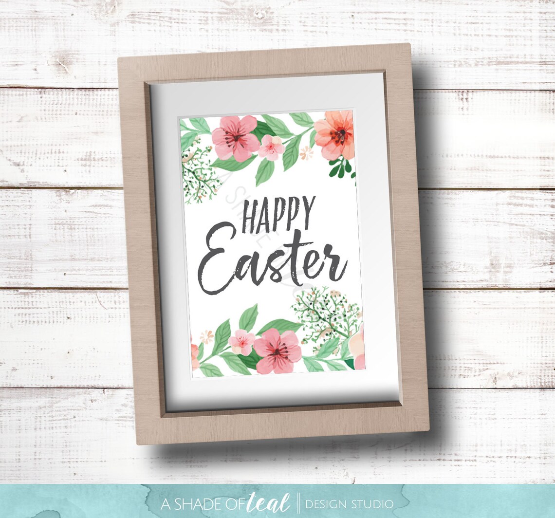 Happy Easter Printable Sign V4 // INSTANT DOWNLOAD // Spring Easter ...