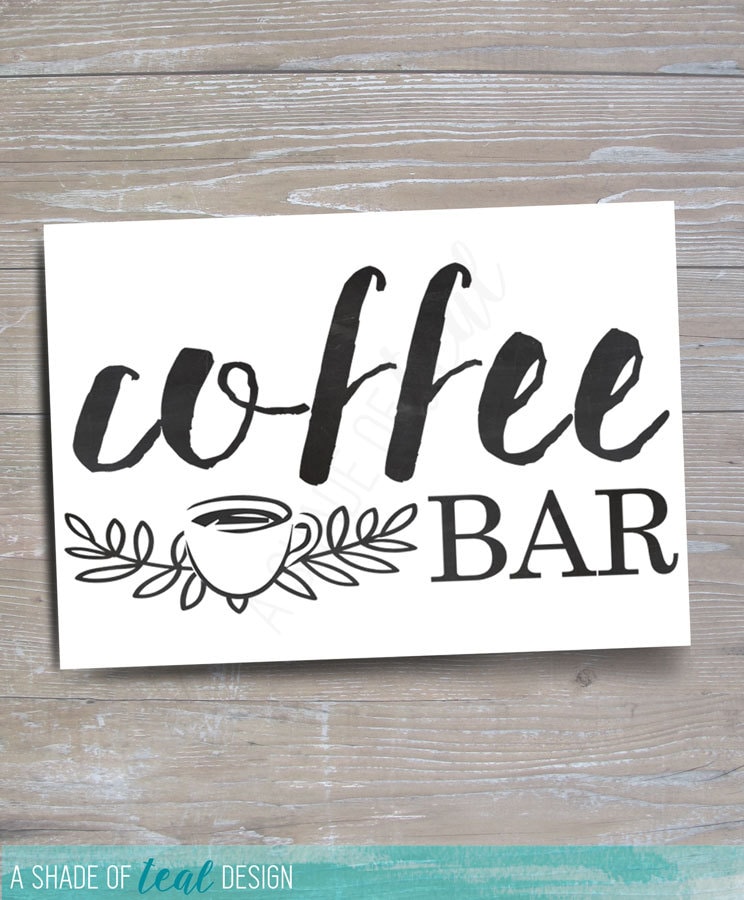 Coffee Bar Sign, Version 1 // INSTANT DOWNLOAD // Coffee Party ...