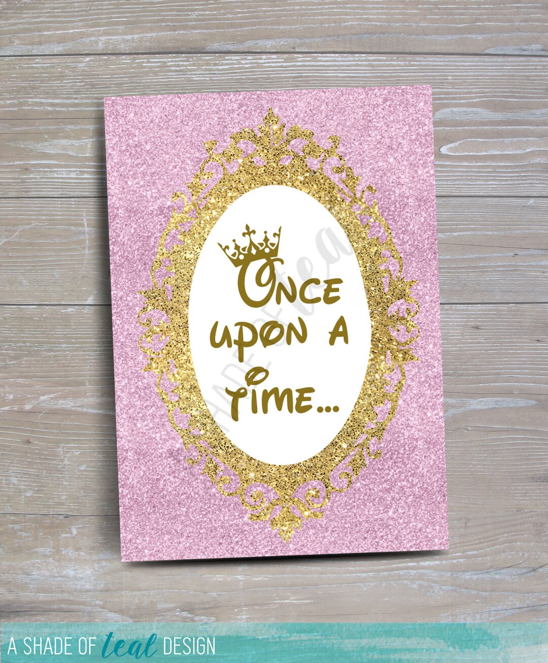 Lt Pink Princess "once Upon a Time" Sign // INSTANT DOWNLOAD // Party ...